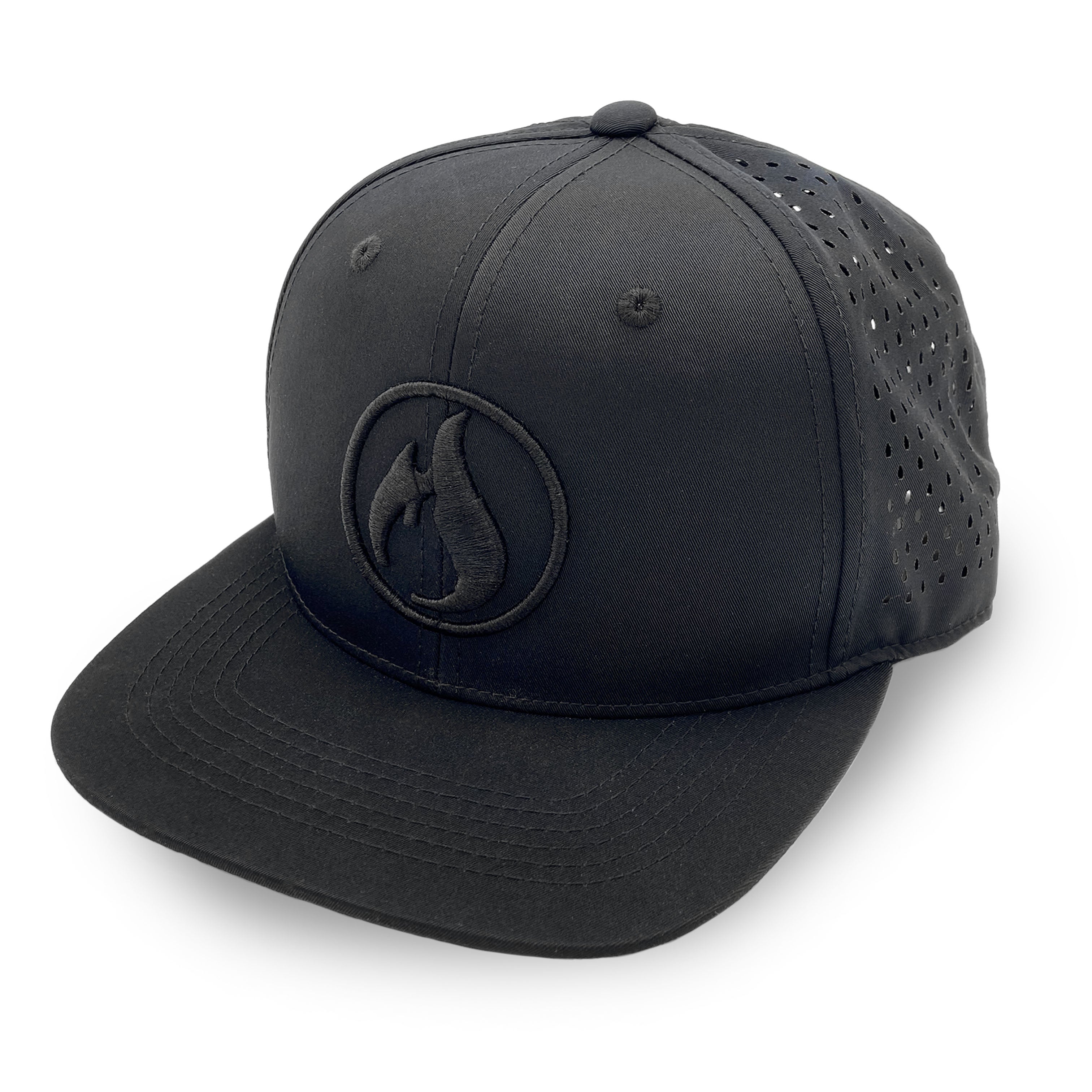 Flame Icon Laser Cut Hat - Black | Fuel Clothing Company
